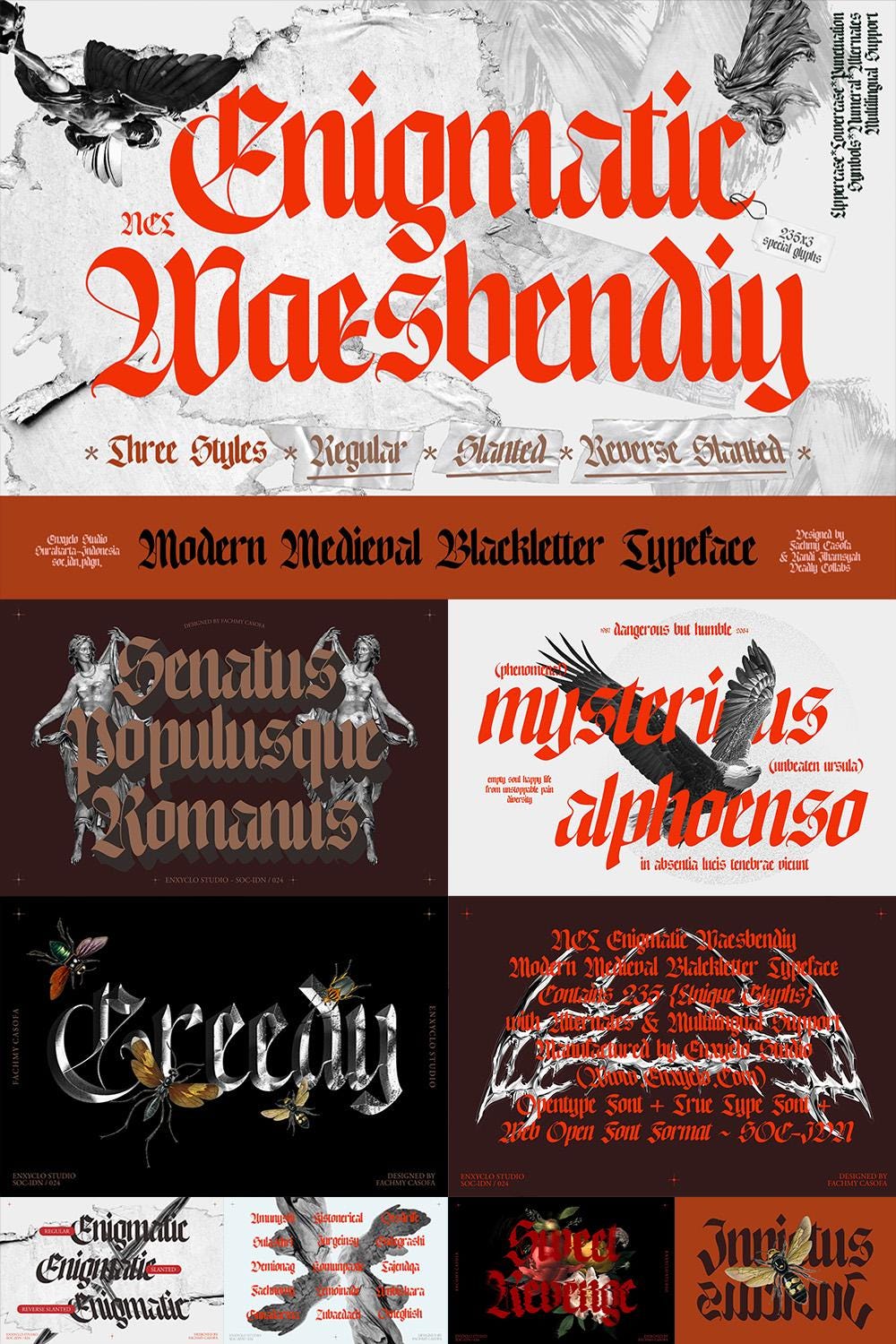 Modern Blackletter Vintage Medieval Classic Victorian Font Bundle ...