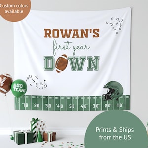 First Year Down Backdrop Banner - Etsy