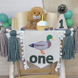 One Lucky Duck First Birthday, Mallard Duck Hunting Highchair Banner - Etsy