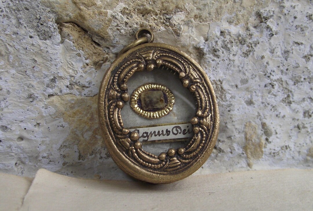 Antique French Brass Reliquary Box, Antique Reliquary Pendent ...