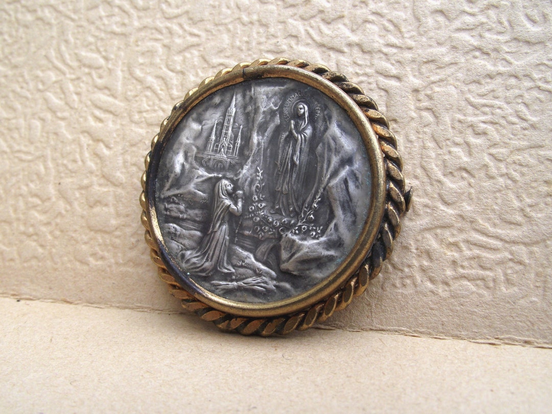 Antique French Religious Brooch - Etsy