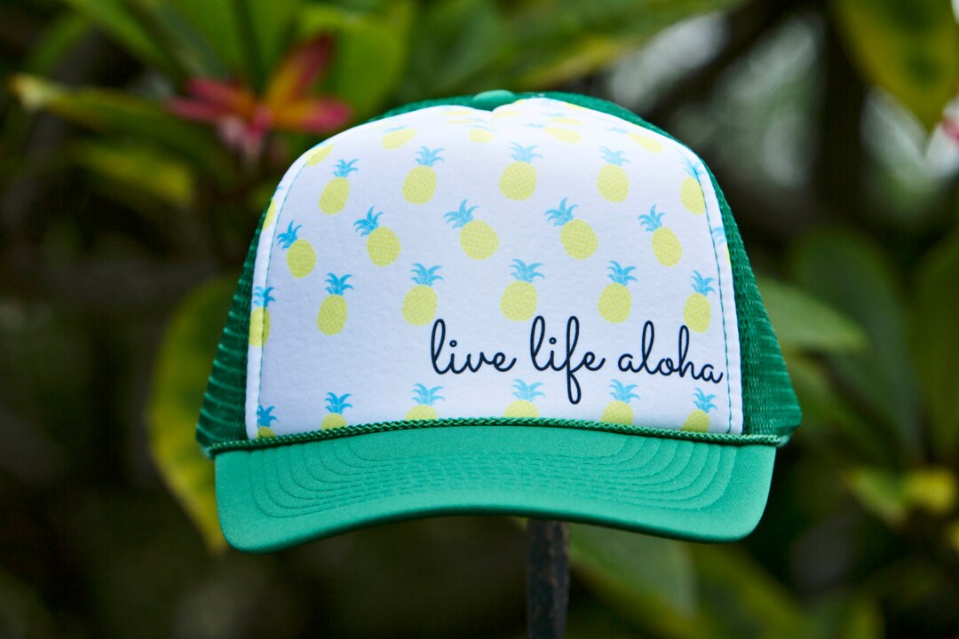 Live Life Aloha Trucker Hat - Etsy