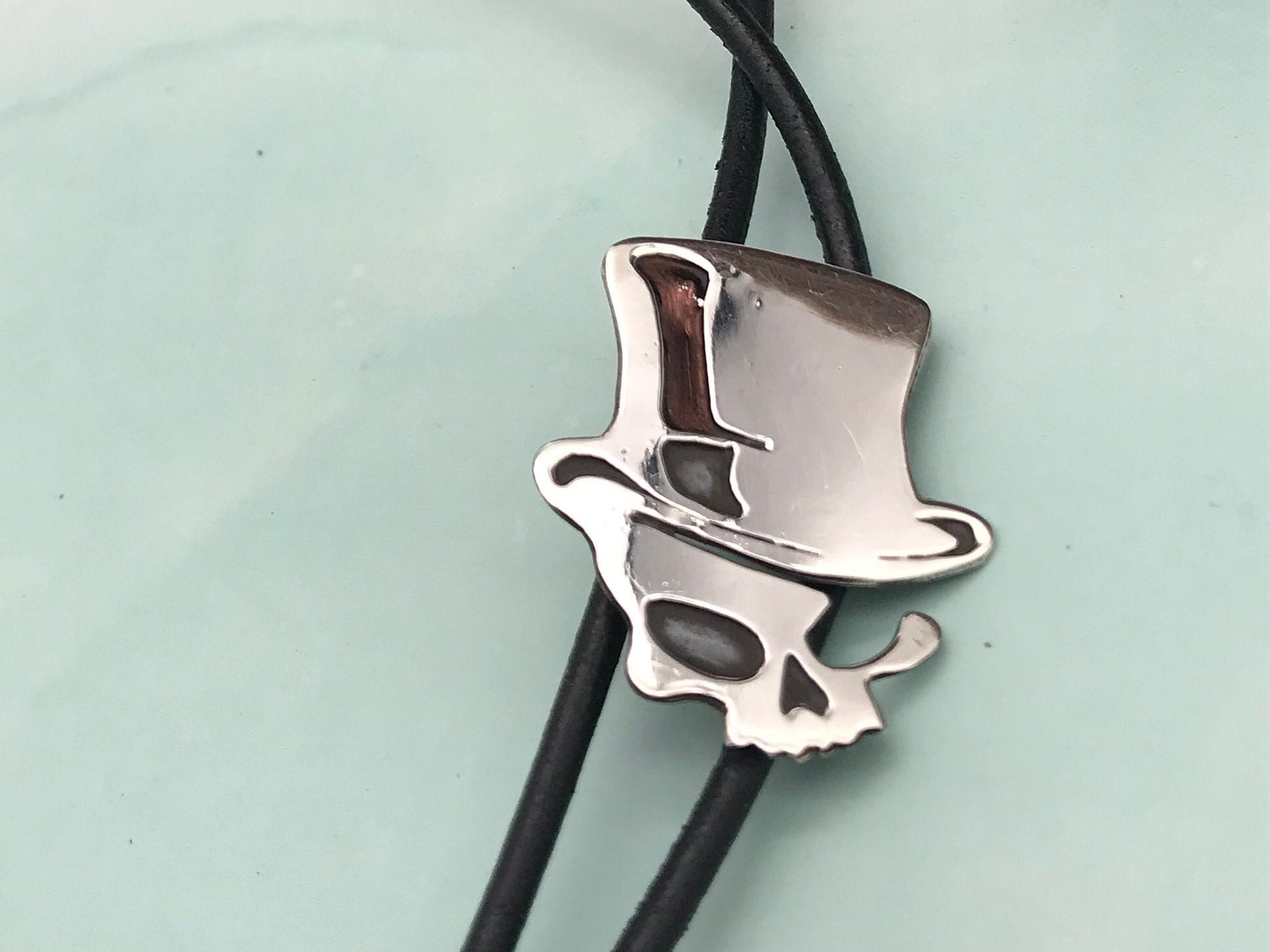 Skull Bolo Tie, Sterling Silver Bolo Tie, Rocker Bolo Tie, Grateful ...