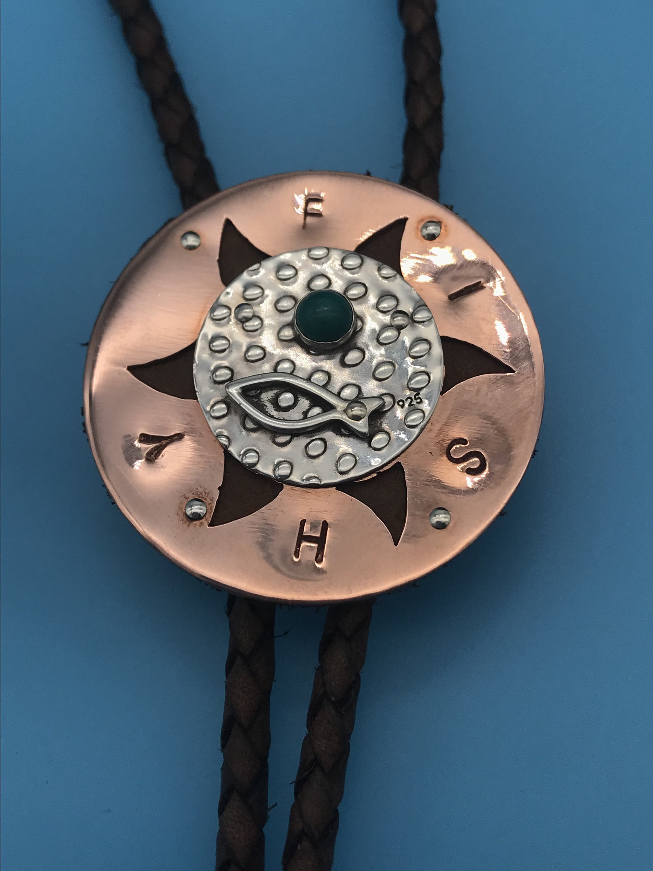 Artisan Copper Bolo Tie Turquoise bolo tie for men / women | Etsy