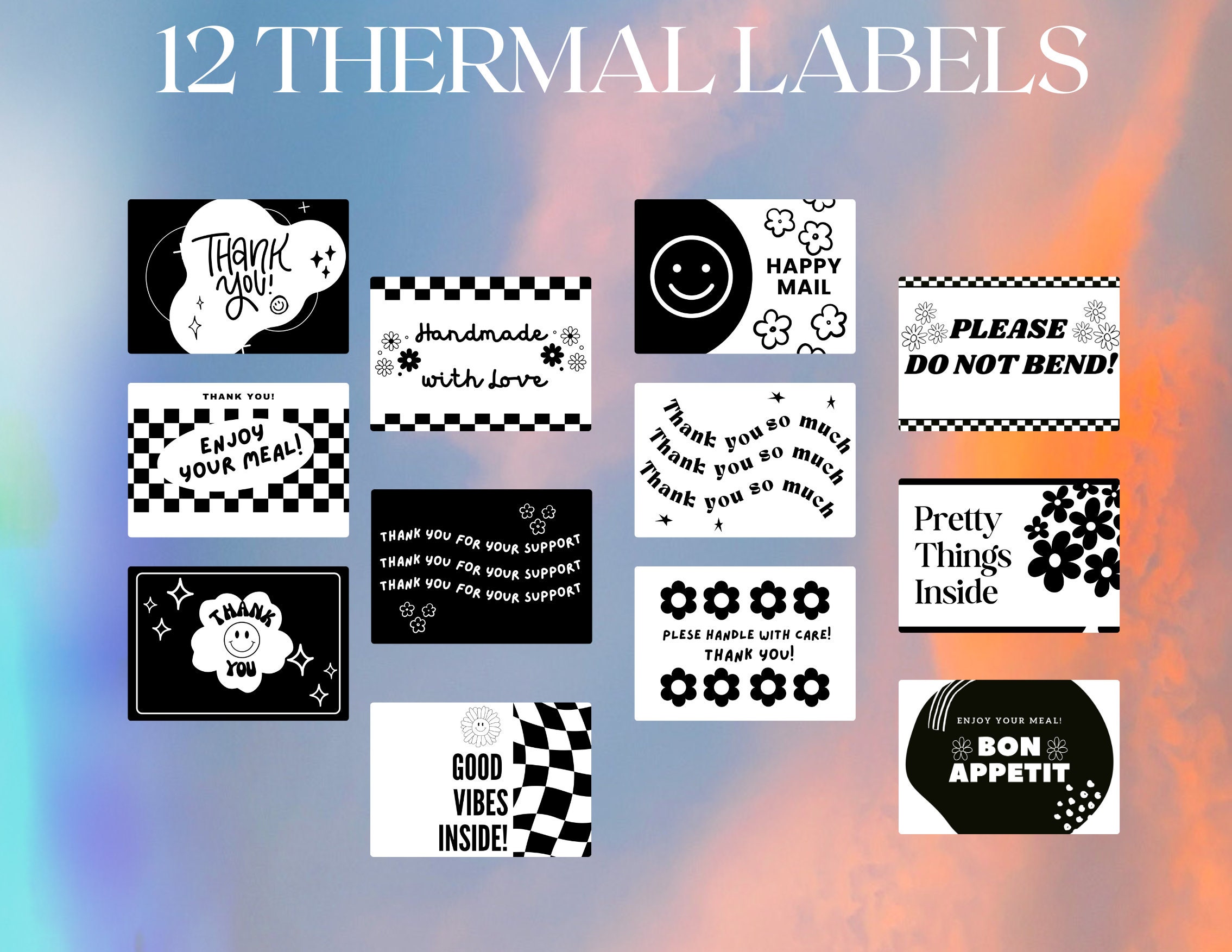 Thermal Label for Small Business Packaging Mail Labels Thank You ...