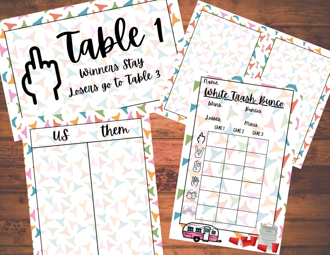 White Trash Theme Bunco - Etsy
