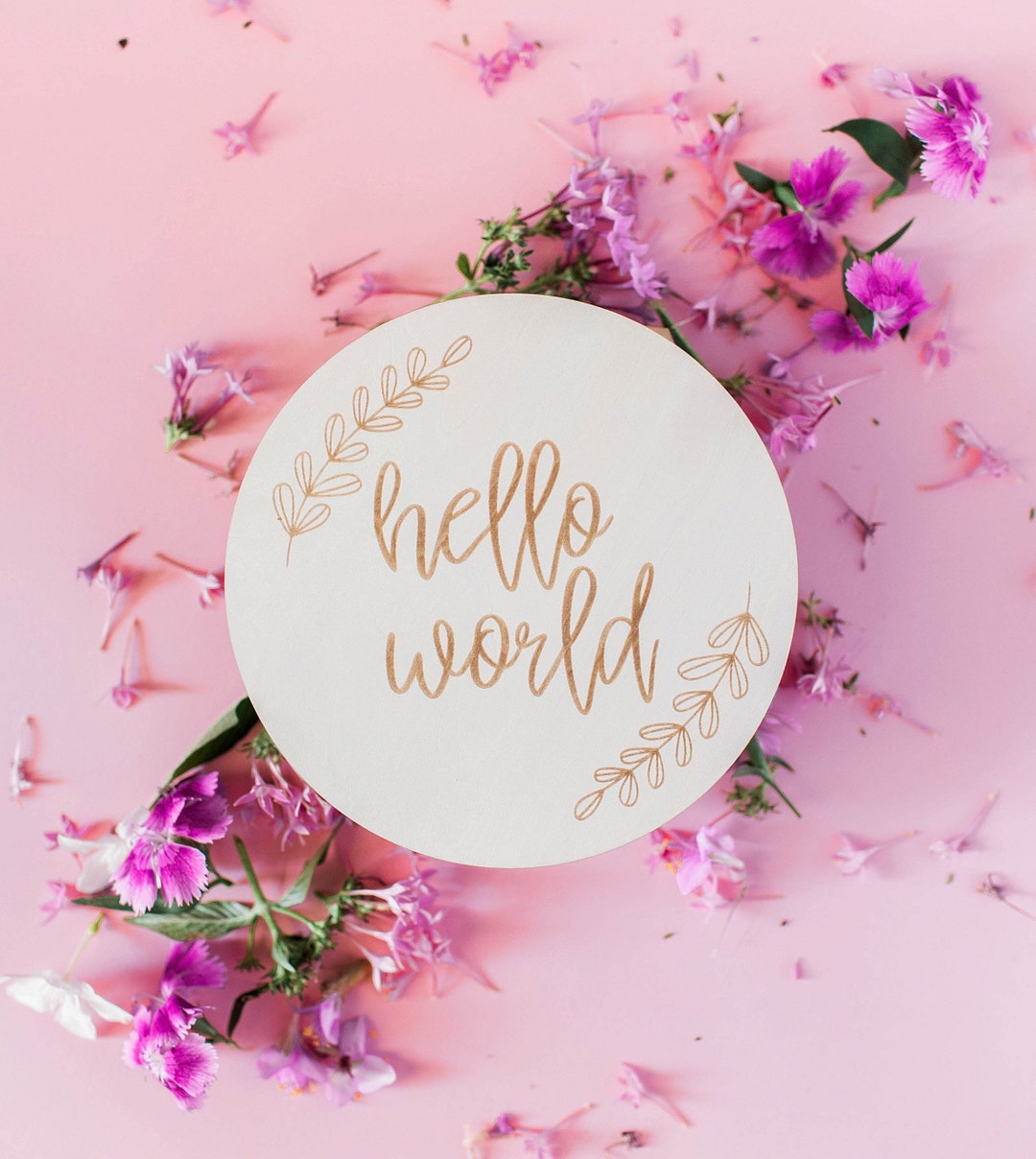 Birth Announcement Sign Hello World Sign Baby Monthly - Etsy
