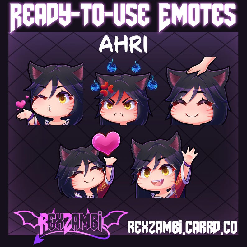 Ahri Emotes | League of Legends | Twitch Emotes | Ready to Use | Lol ...