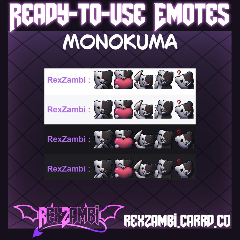 Monokuma Emotes | Ready to Use | Twitch Emotes | Streamer Emotes ...
