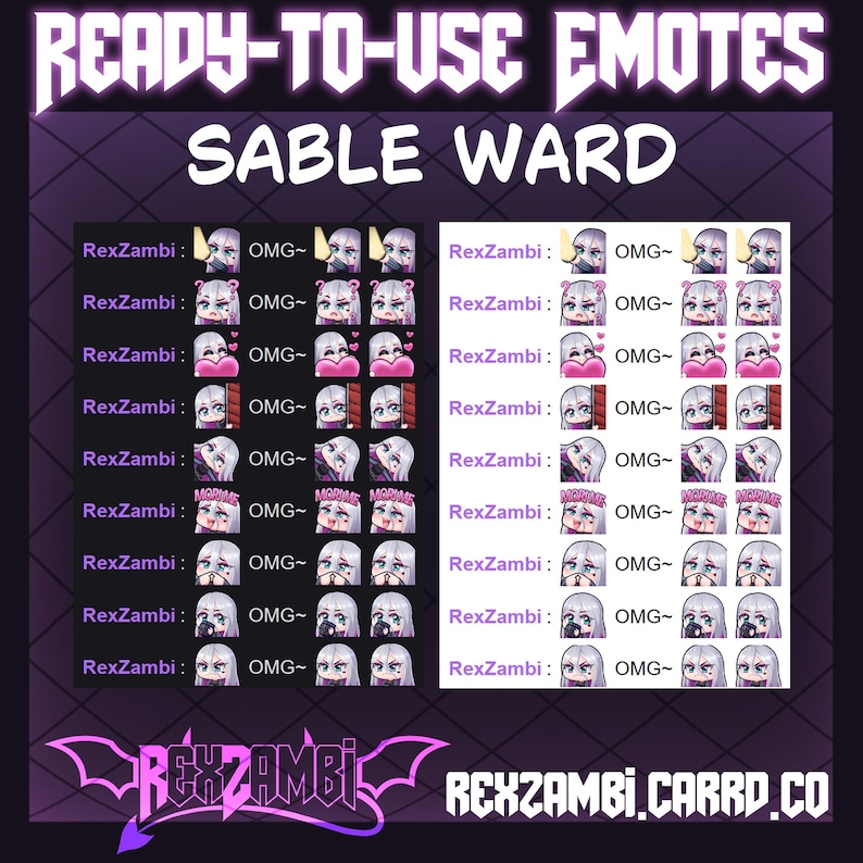 Static Sable Ward Emote Bundle | Streamer Emotes | Twitch Emotes ...