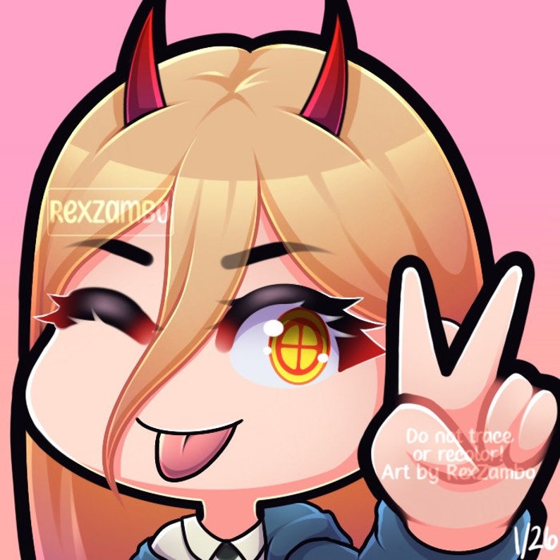 Power Twitch Emotes Ready to Use Chainsaw Man Anime Streamer Emotes ...