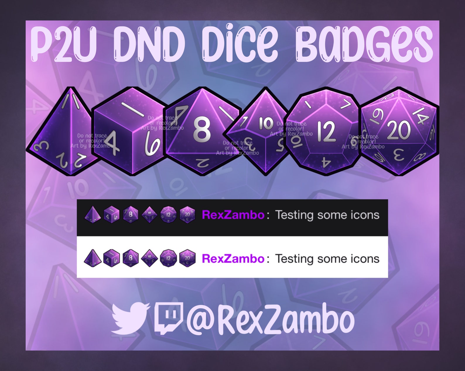 Purple Dnd Dice Badges Twitch Badges Ready to Use Sub or - Etsy