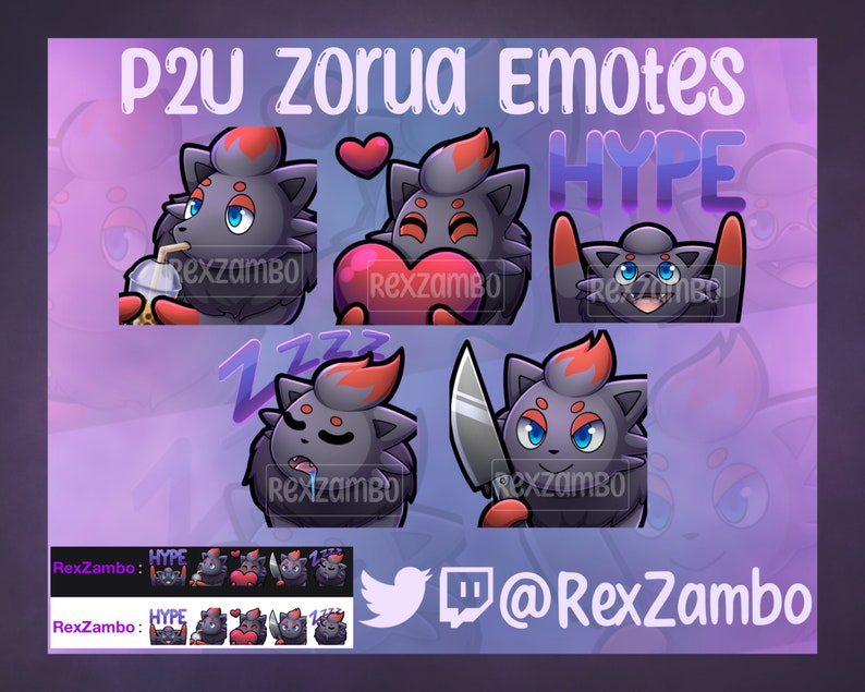 Zorua Emotes Twitch Emotes Ready to Use Pokemon Pokemon Emotes Twitch ...
