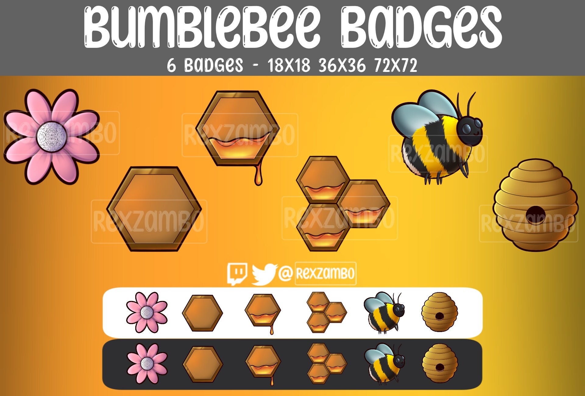 Bumblebee Badges Twitch Badges Ready to Use Bee and - Etsy