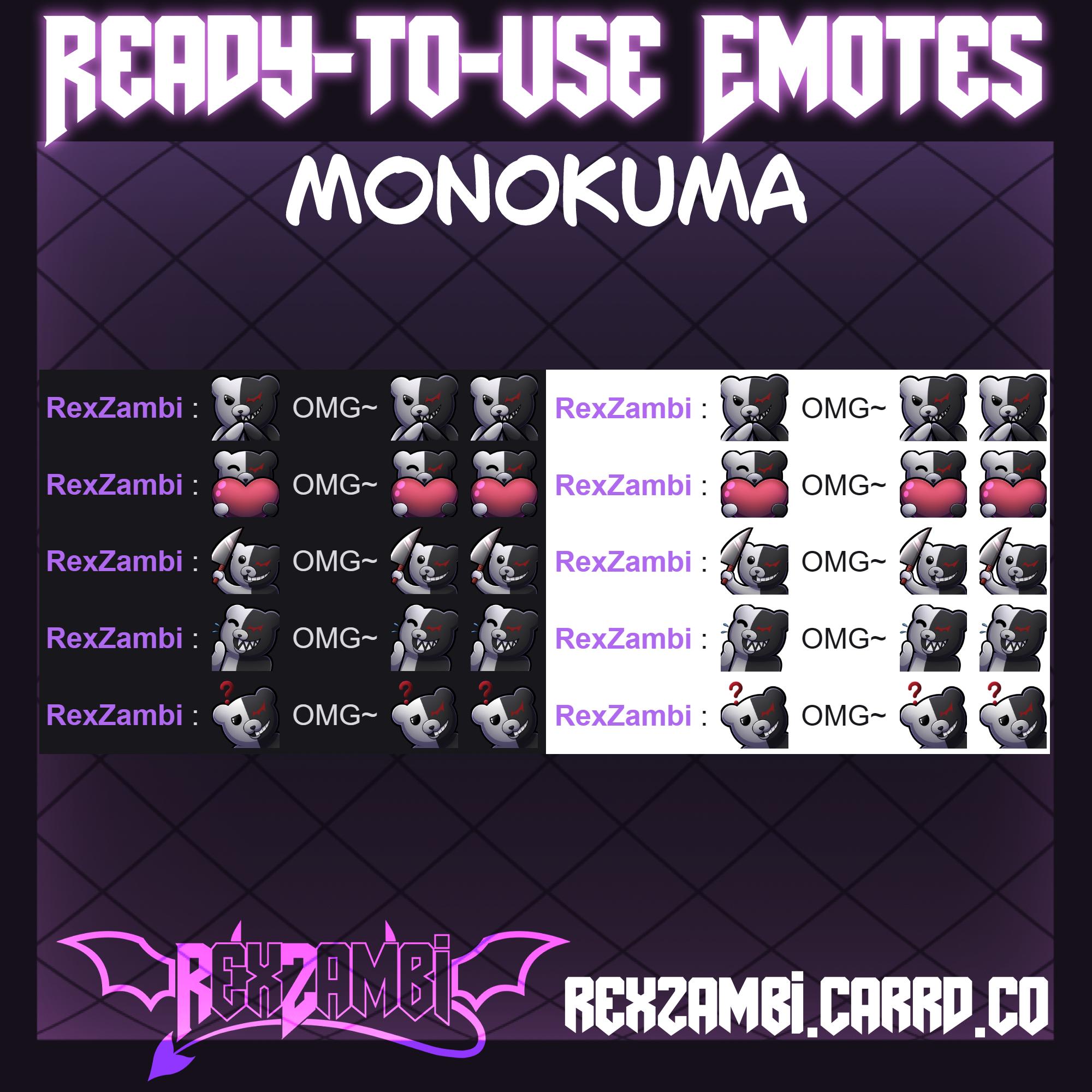 Monokuma Emotes | Ready to Use | Twitch Emotes | Streamer Emotes ...