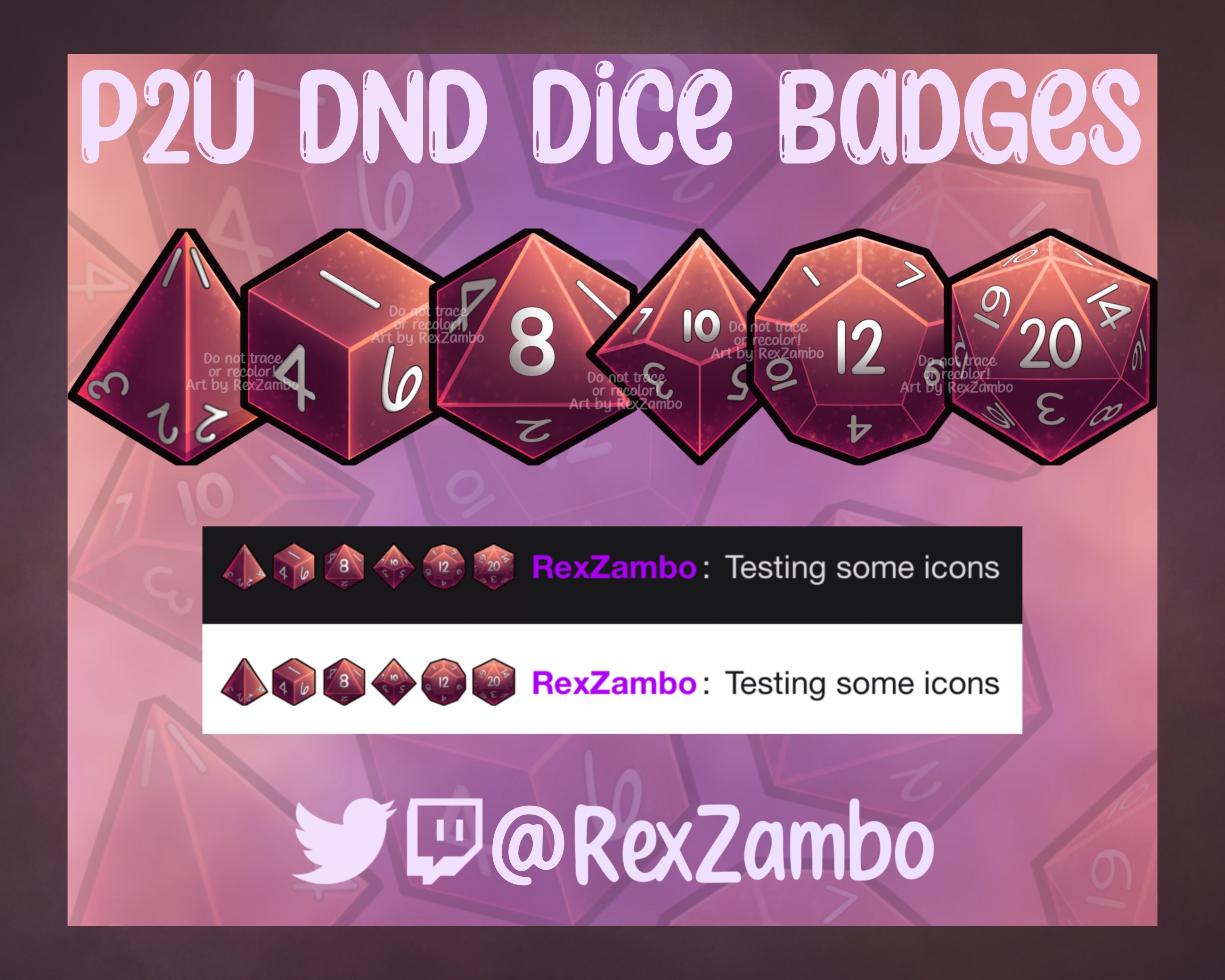Badges rouges du MdD Badges Twitch Prêt à l'emploi Insignes Sub ou Bit ...