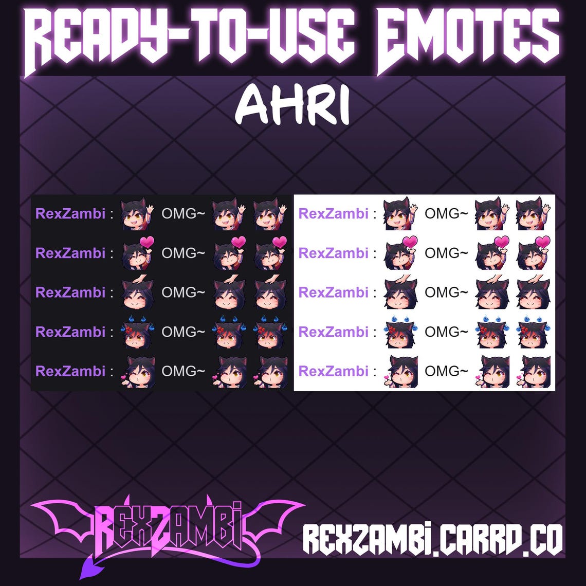 Ahri Emotes | League of Legends | Twitch Emotes | Ready to Use | Lol ...