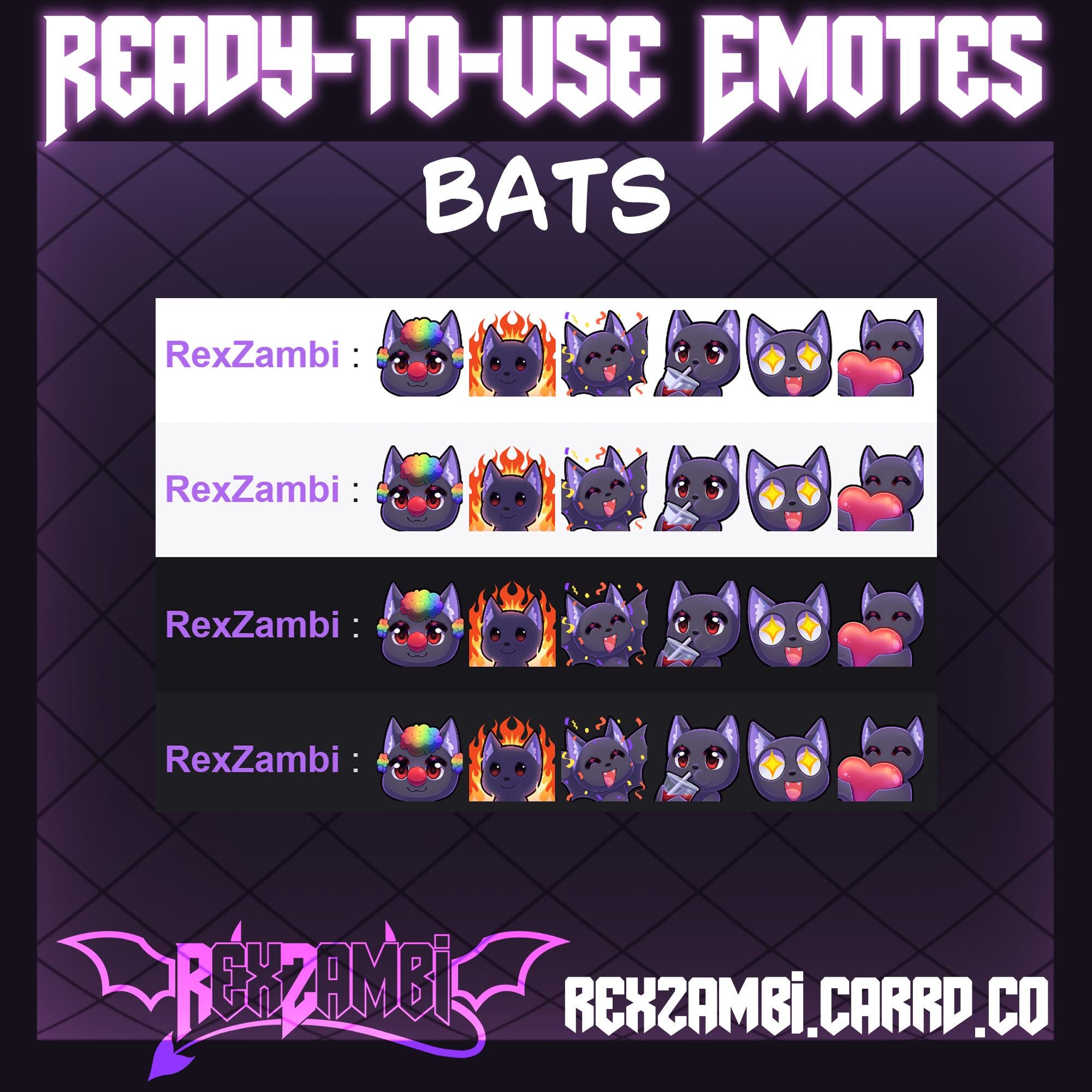 Static Bat Emote Bundle for Streaming | Streamer Emotes | Bat Twitch ...