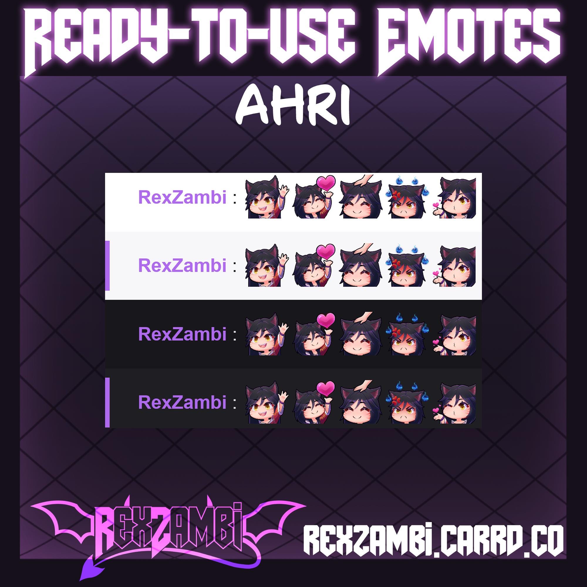 Ahri Emotes | League of Legends | Twitch Emotes | Ready to Use | Lol ...