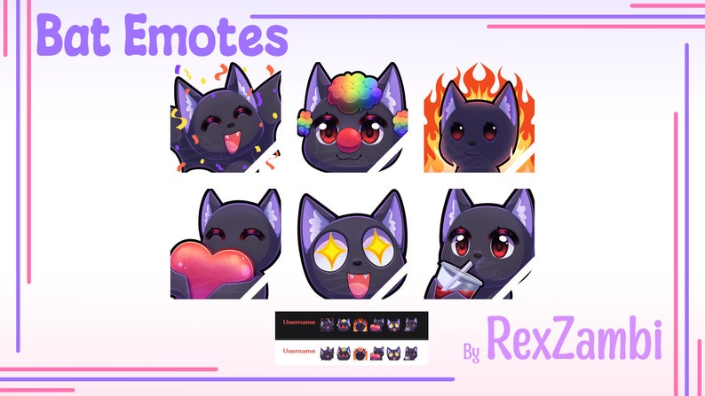 Static Bat Emote Bundle for Streaming Streamer Emotes Bat Emotes ...