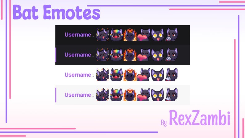 Static Bat Emote Bundle for Streaming Streamer Emotes Bat Emotes ...