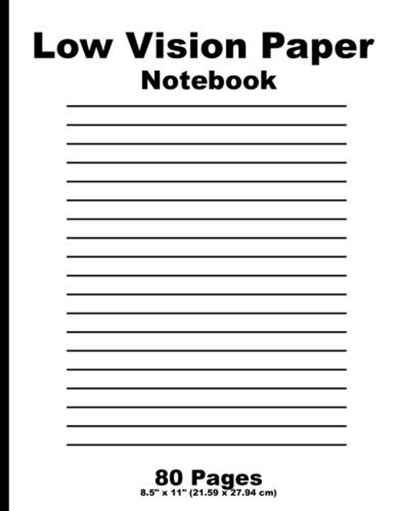 Low Vision Paper White Cover Visual Aid Journals - Etsy
