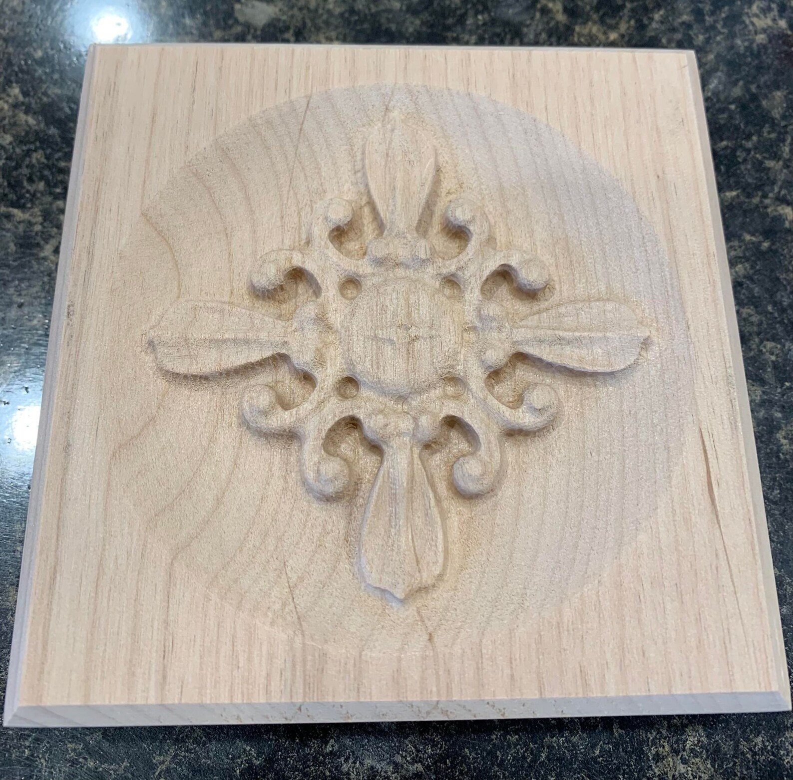 Northern Star Wood Trim Block: Engraved Rosette Decor - Etsy