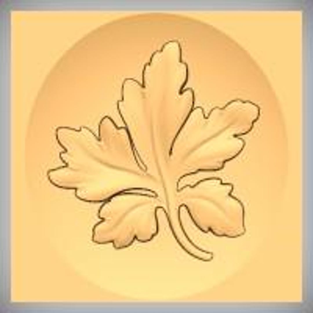 Simple Leaf Engraved Wood Block Custom Hardwood Rosette Decorative Trim ...