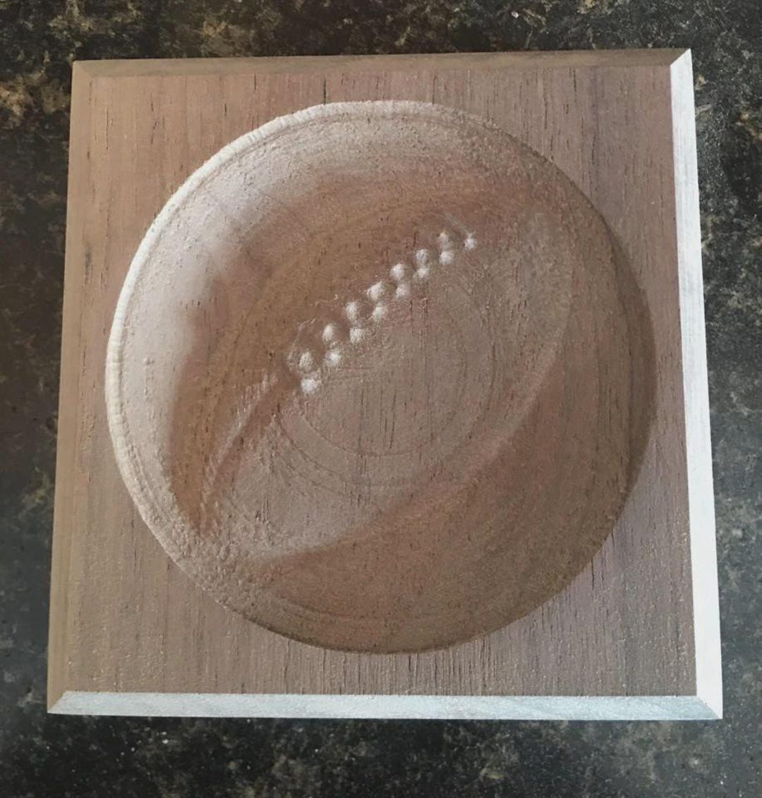Football Engraved Wood Corner Trim Block: Sports Decor Rosette - Etsy