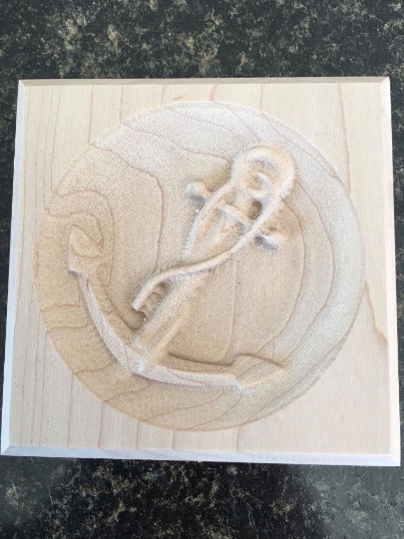 Anchor Nautical Ocean Engraving Trim Wood Corner Trim Block - Etsy