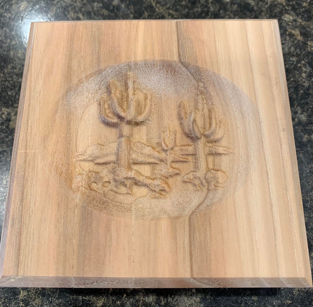 Saguaro Scene Cactus Engraving Trim Wood, Corner Trim Block, Door Trim ...