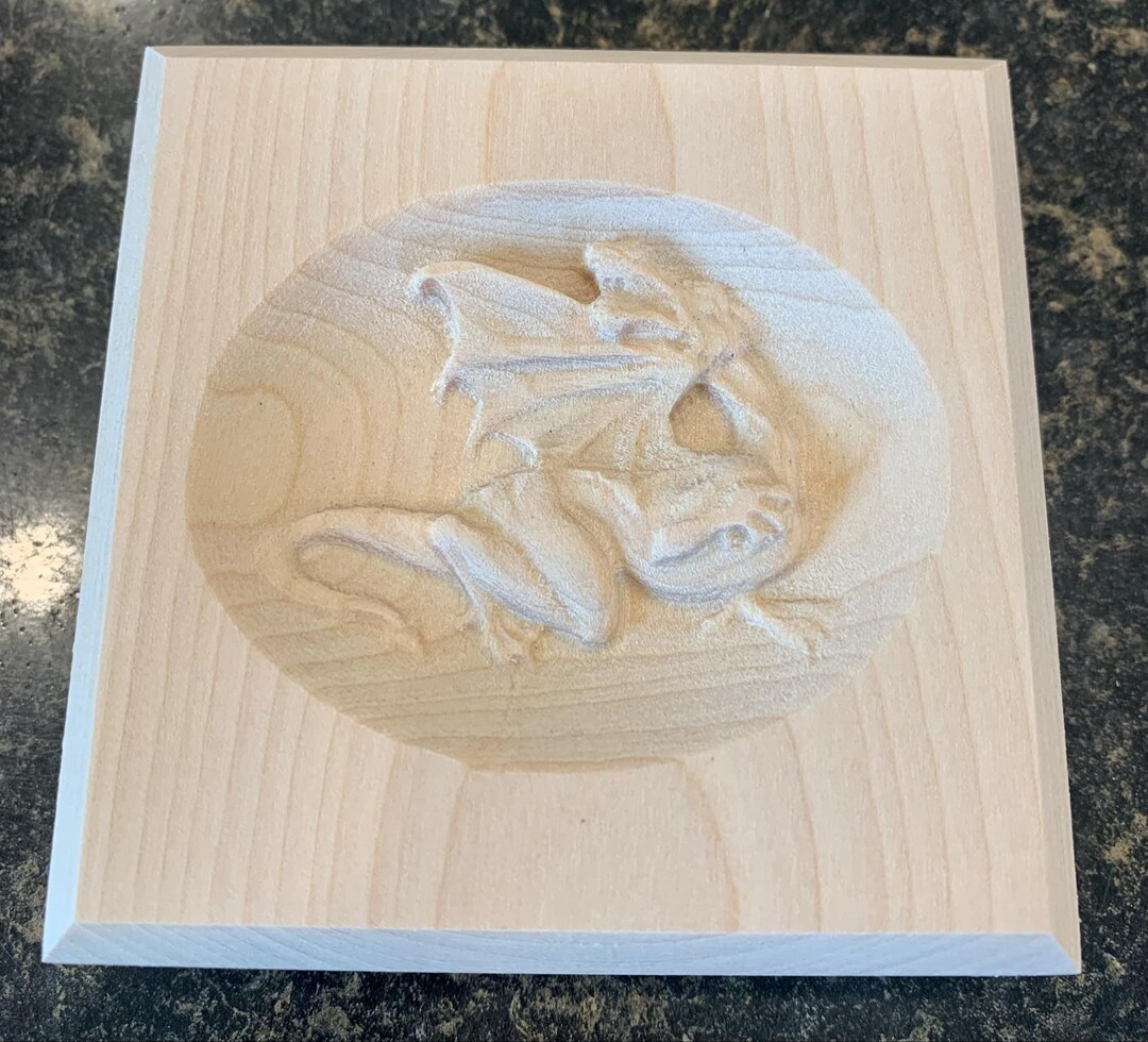Engraved Dragon Wood Trim Block: Square Rosette Corner - Etsy