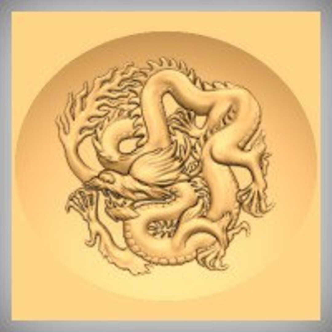 Engraved Chinese Dragon Wood Rosette: Corner Trim Block - Etsy Österreich