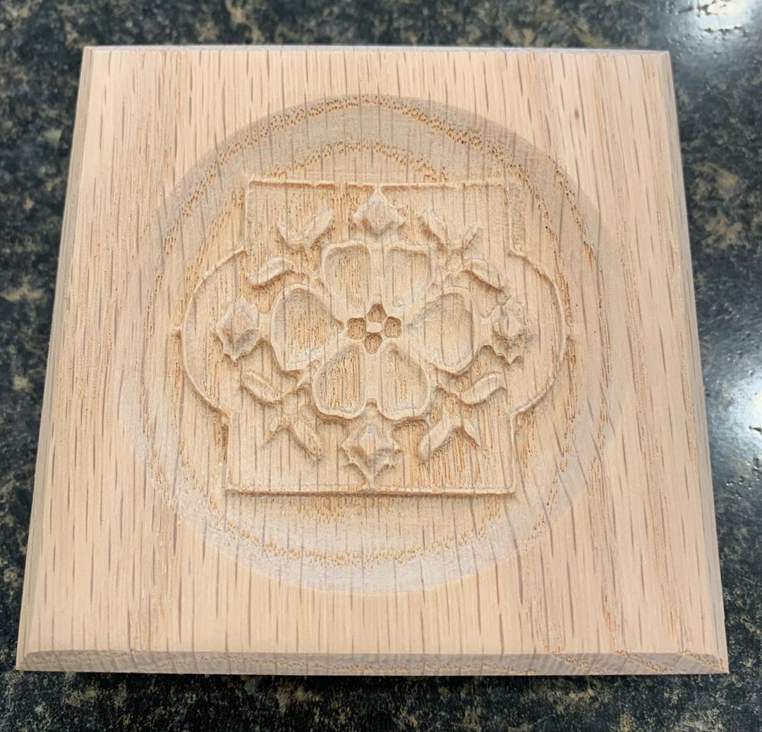 Spring Buds Flower Engraving Trim Wood, Corner Trim Block, Door Trim ...