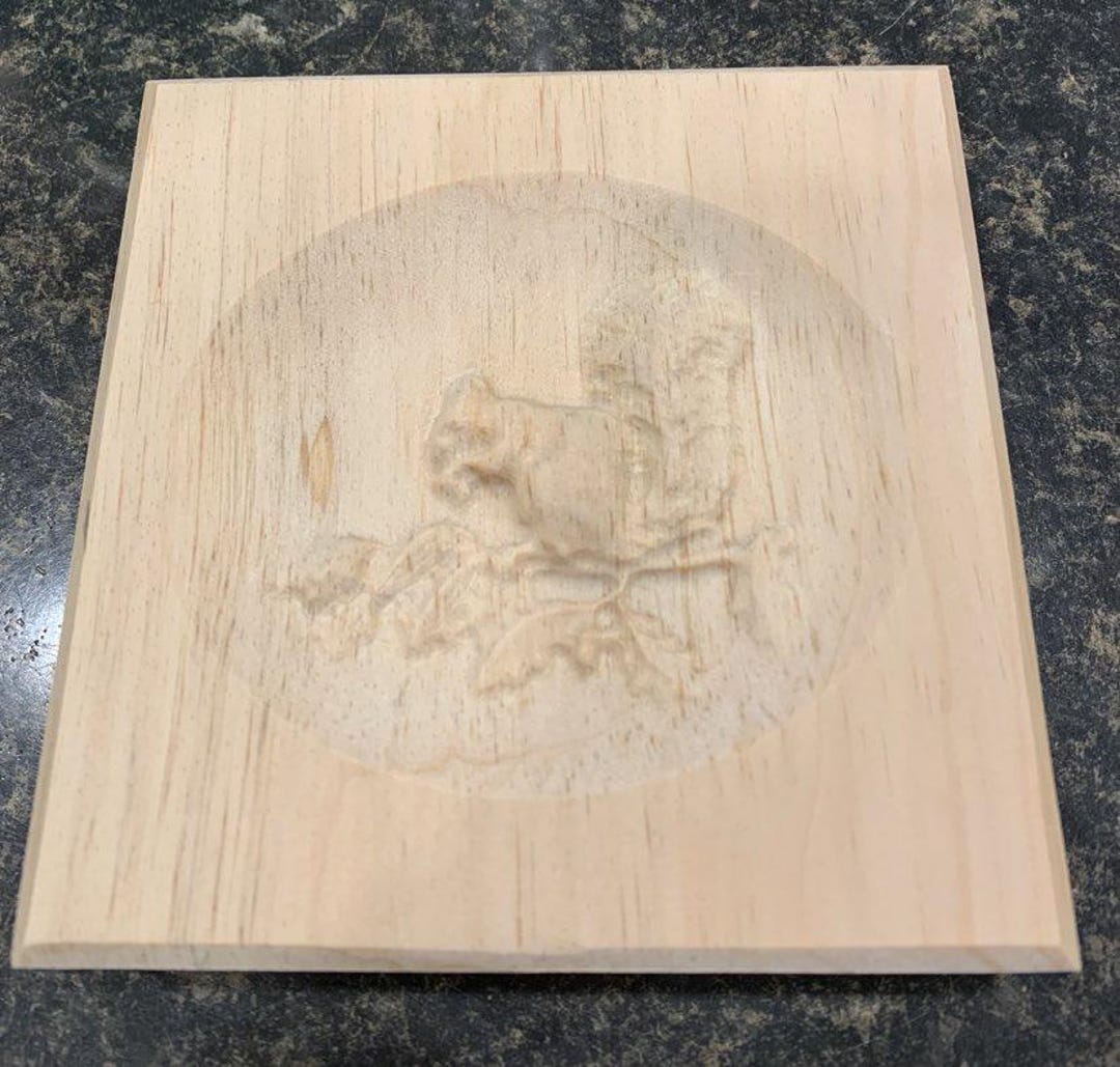 Squirrel on Branch Nature Engraving Trim Wood, Corner Trim Block, Door ...