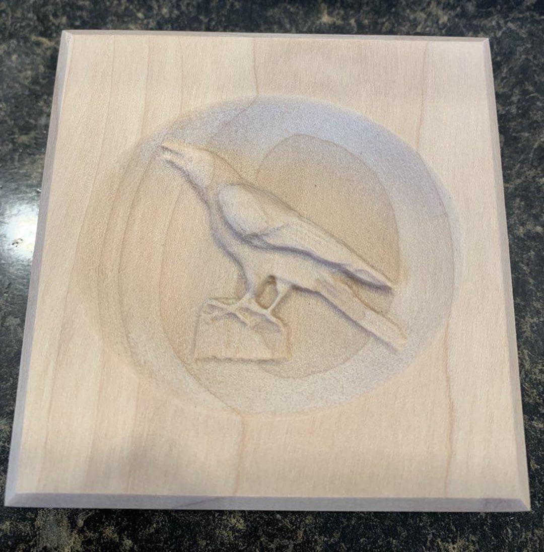 Crow Bird Engraving Wood Trim Block: Home Improvement Decor - Etsy