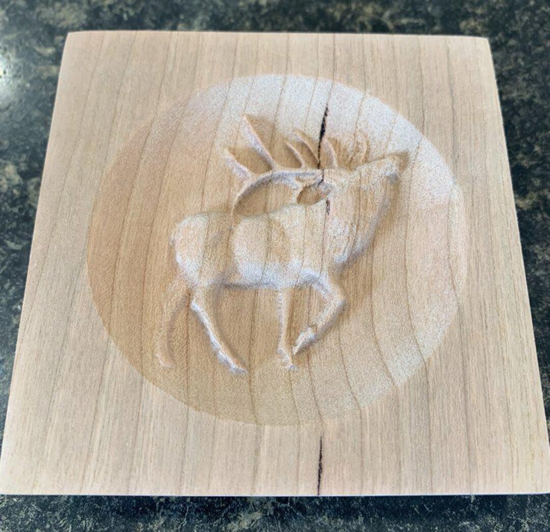 Elk 4 Engraving Trim Wood, Corner Trim Block, Door Trim Block, Window ...