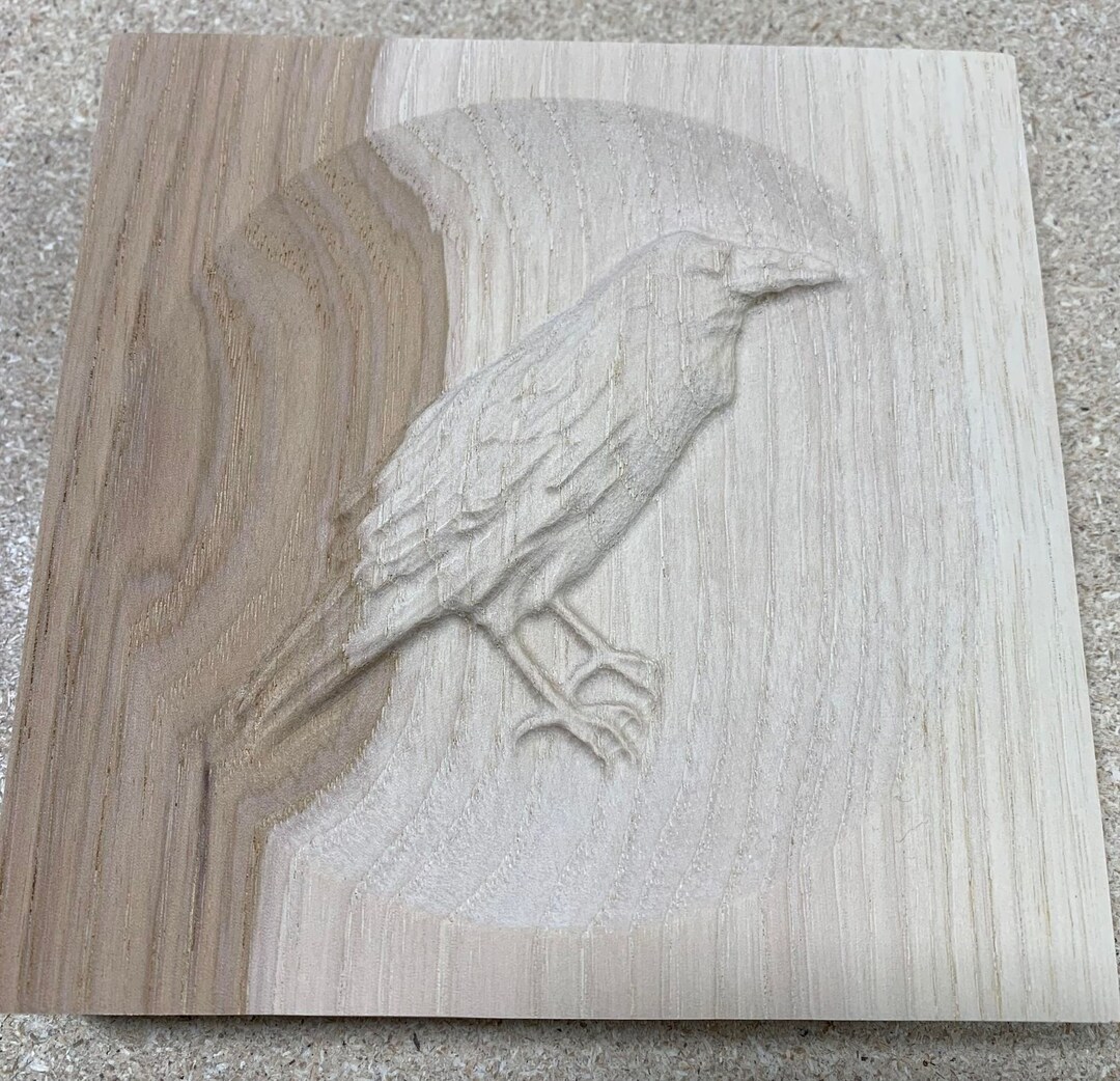 Raven Bird Wildlife Nature Engraving Trim Wood, Corner Trim Block, Door ...