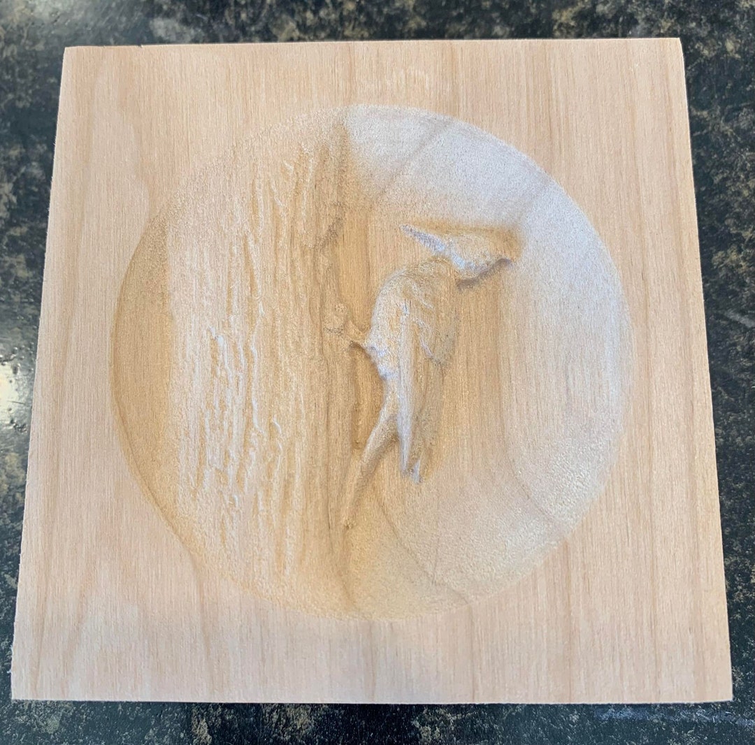 Woodpecker Engraved Wood Rosette Block: Home Improvement Trim - Etsy