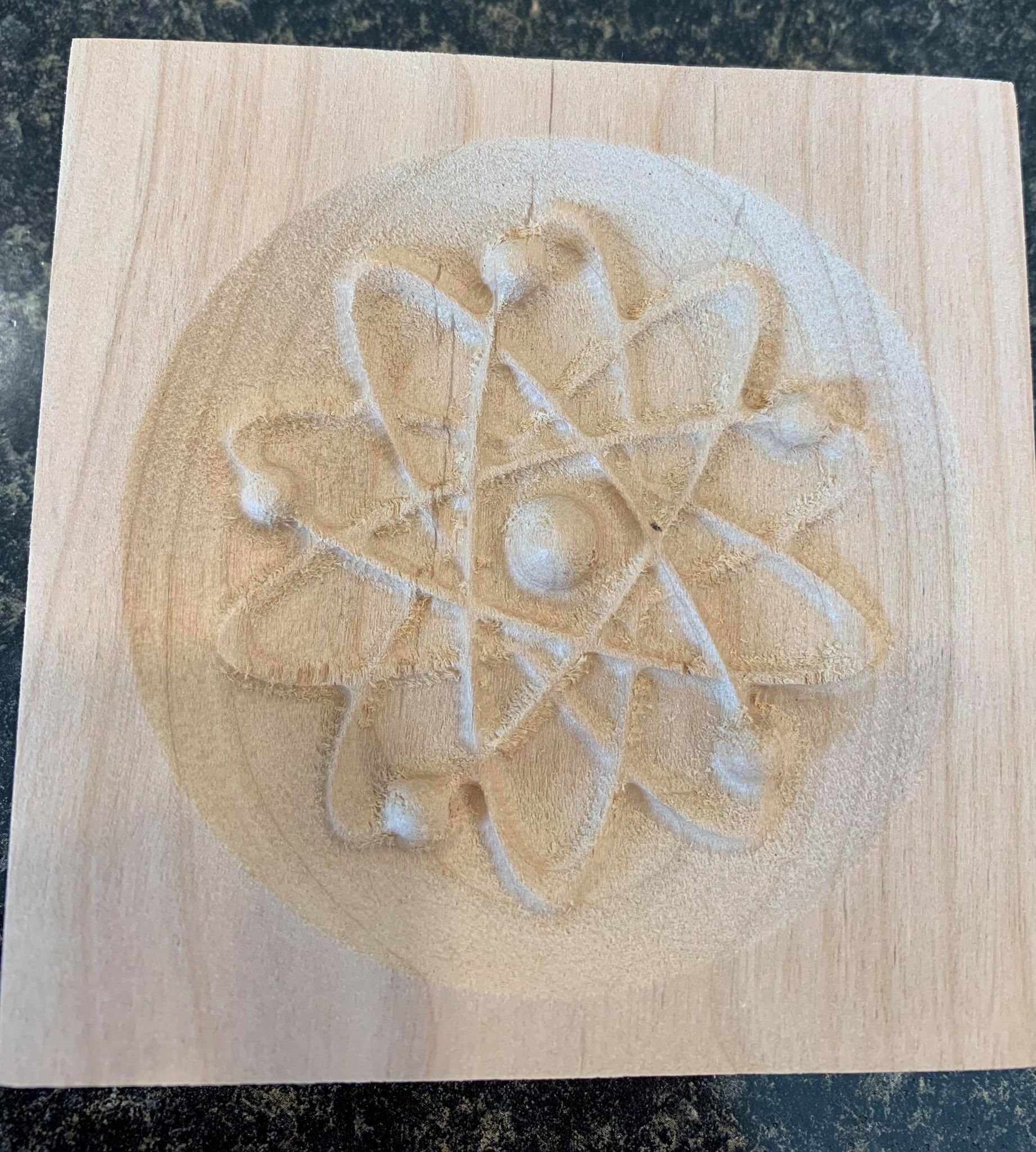 Atom Symbol Engraving Trim Wood Corner Trim Block Door Trim - Etsy