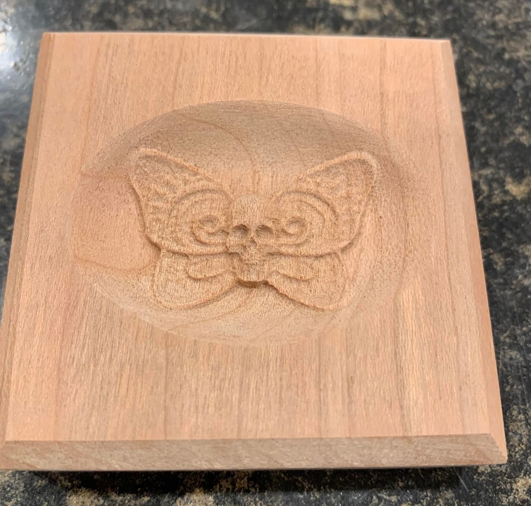 Skull & Butterfly Stylized Engraving Trim Wood, Corner Trim Block, Door ...