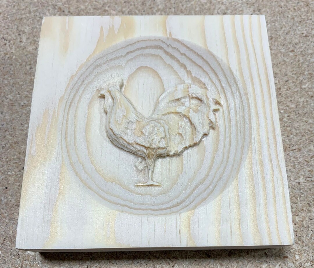 Music Rooster, Farm Wildlife Engraving Trim Wood, Corner Trim Block ...