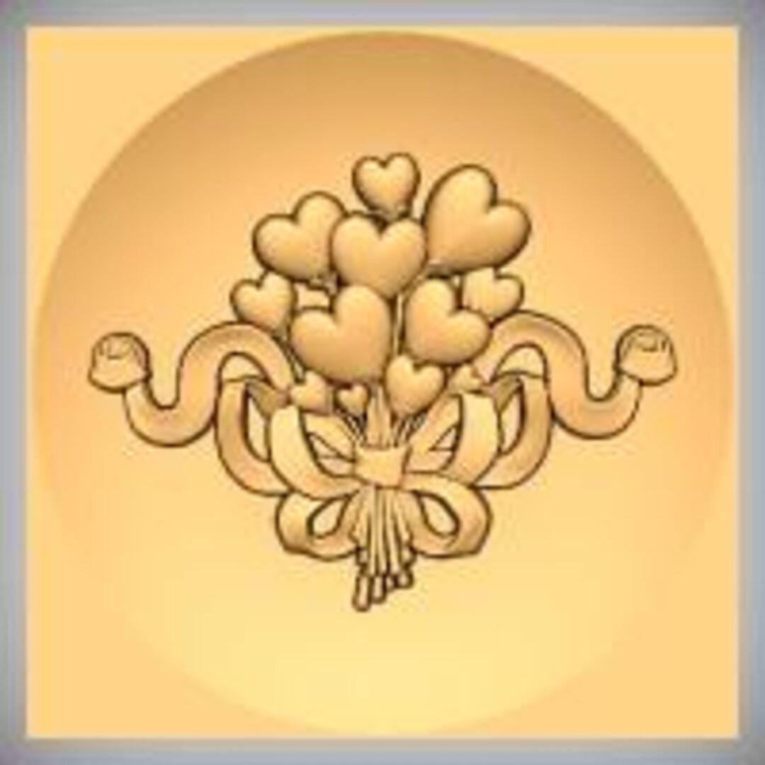 Heart Bouquet Engraving Trim Wood, Corner Trim Block, Door Trim Block ...