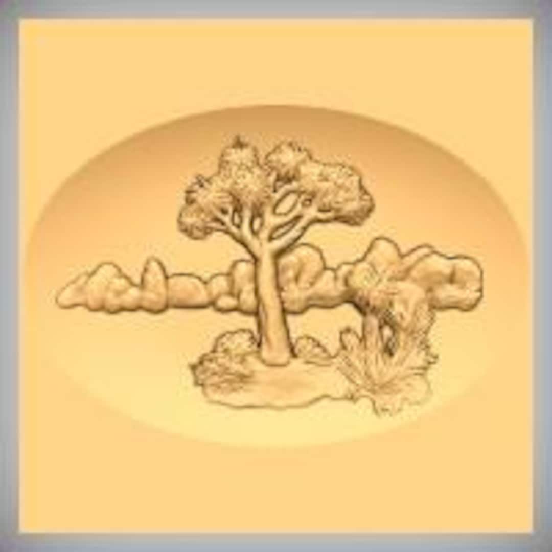 Joshua Tree Engraved Wood Block Custom Hardwood Rosette Decorative Trim ...