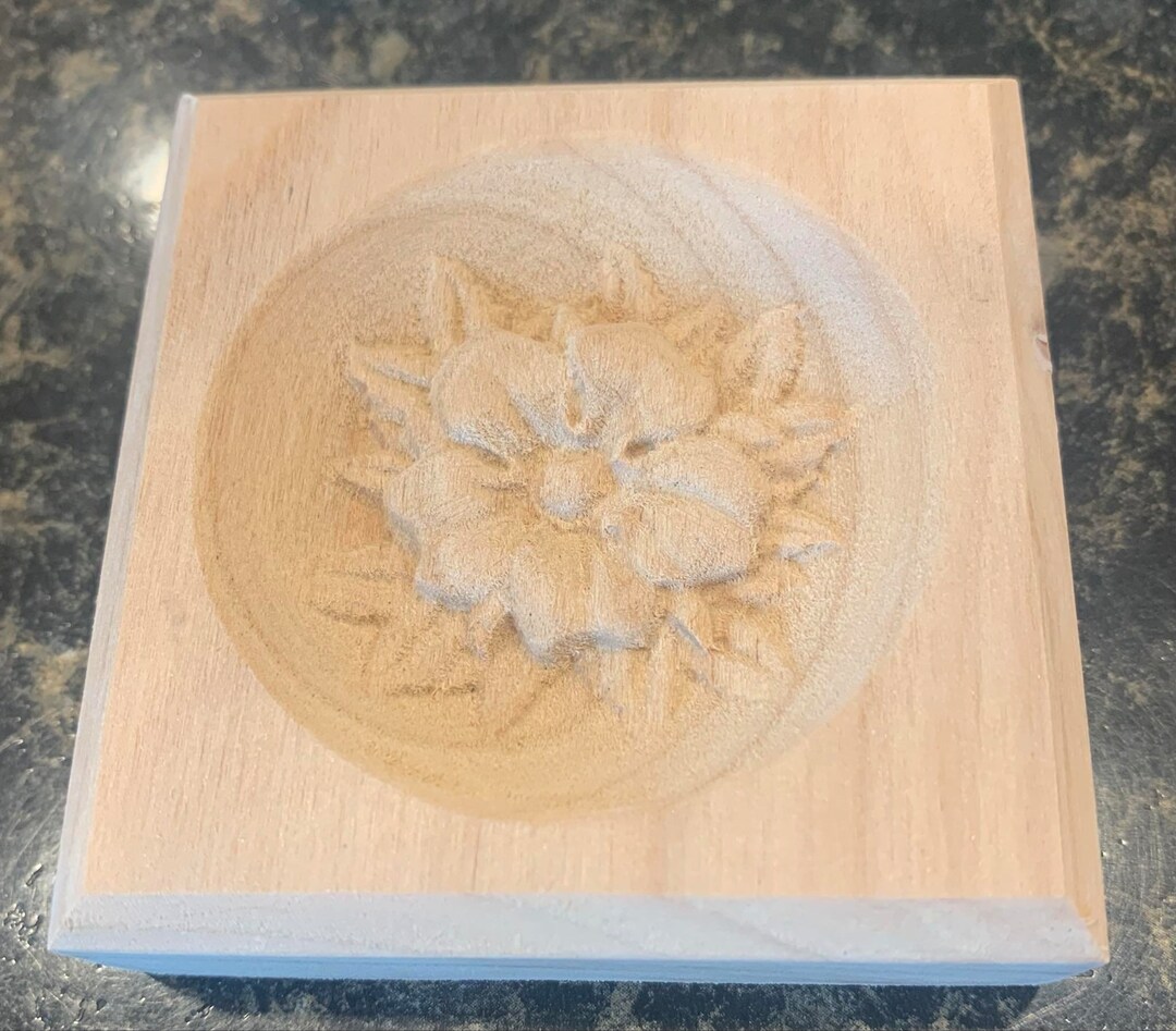 Engraved Flower Rosette Block: Wood Trim, Door & Window Decor - Etsy