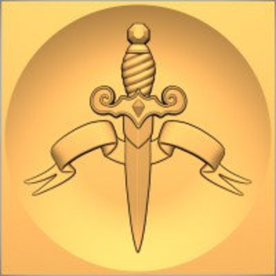 Stylized Dagger Nautical Engraving Trim Wood, Corner Trim Block, Door ...