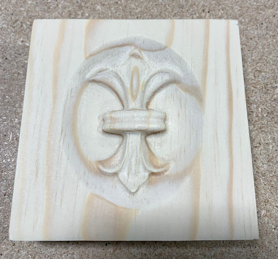 Flourish 89B Engraving Trim Wood, Corner Trim Block, Door Trim Block ...