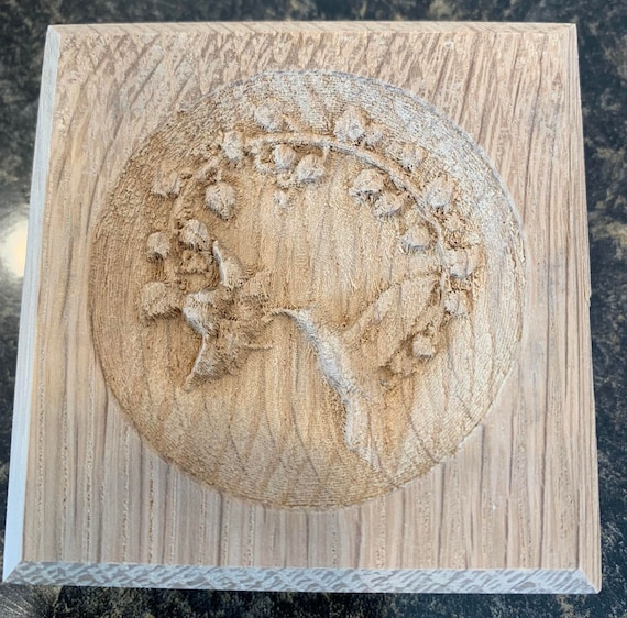 Hummingbird & Flower 2 Engraving Trim Wood Corner Trim Block | Etsy