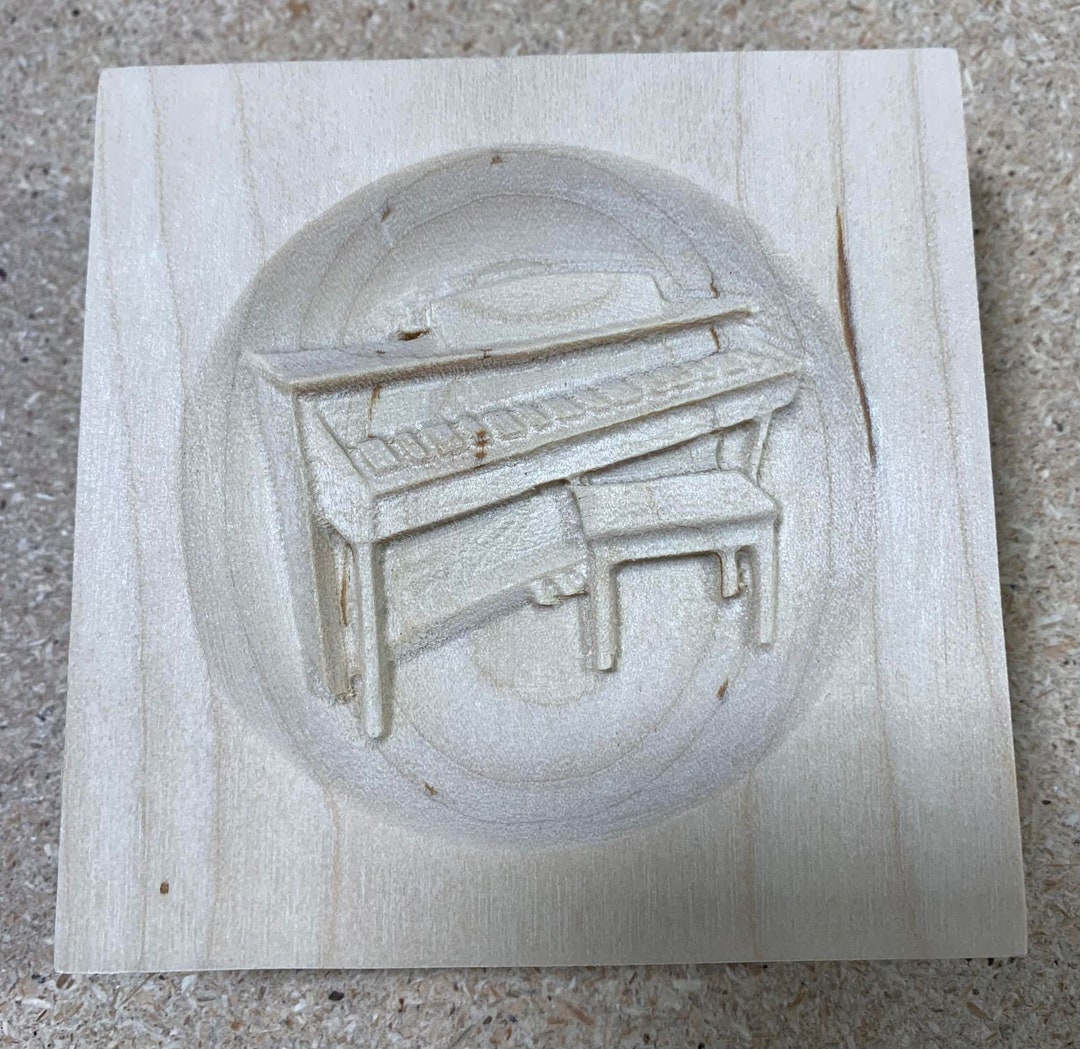 Piano Music Engraved Wood Block Custom Hardwood Rosette Decorative Trim ...