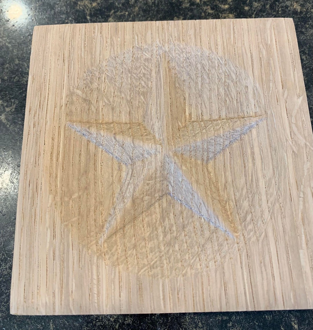 Engraved 5 Point Star Wood Trim Block: Home Improvement Rosette - Etsy